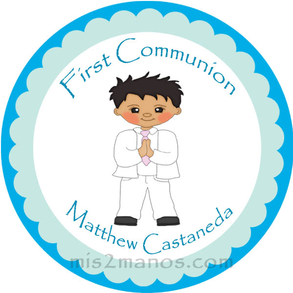 First Communion Stickers Personalized Labels 2 Inch Round Favor Tag For ...