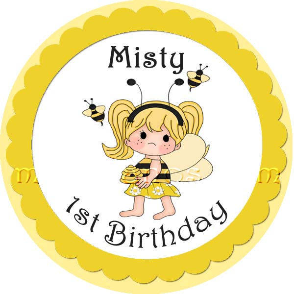 Bumble Bee Personalized Labels 2 Inch Round Favor Tag For Bee Party ...